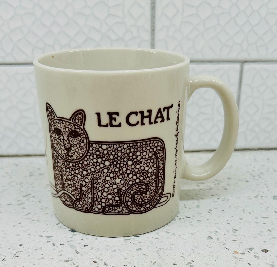 Vintage LE CHAT Mug by Taylor and Ng. Signed- 1978 Taylor & Ng - San ...