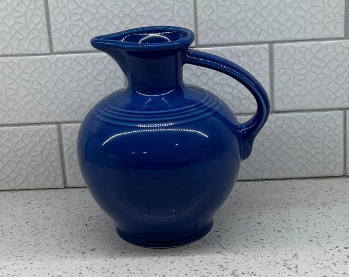 Lovely Vintage Fiestaware 8” Carafe/ Pitcher. 60 Oz Sapphire Blue Homer ...