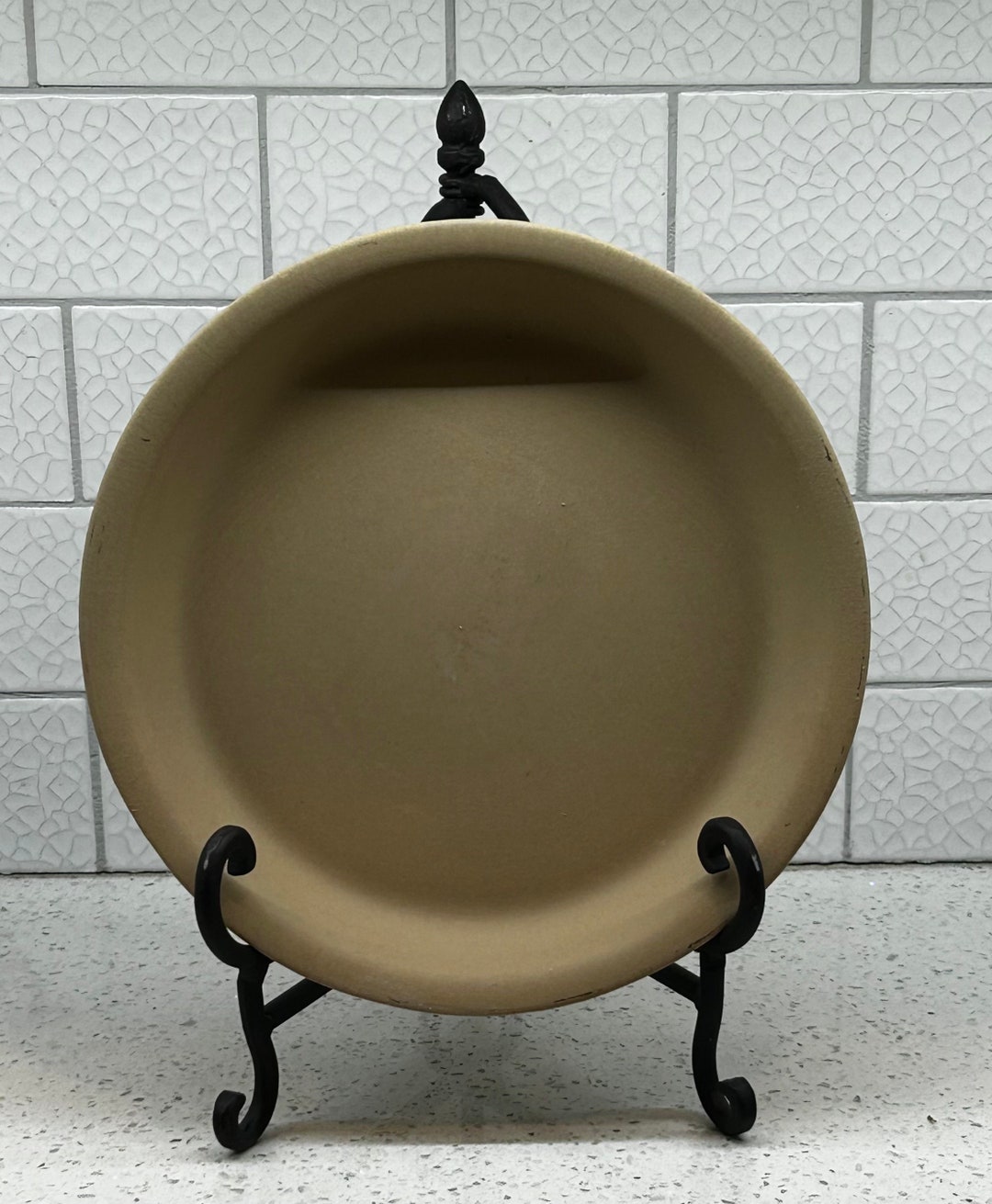 The Pampered Chef Pie Dish, 10" Pie Pan, Deep Beige Stoneware, Cobbler ...