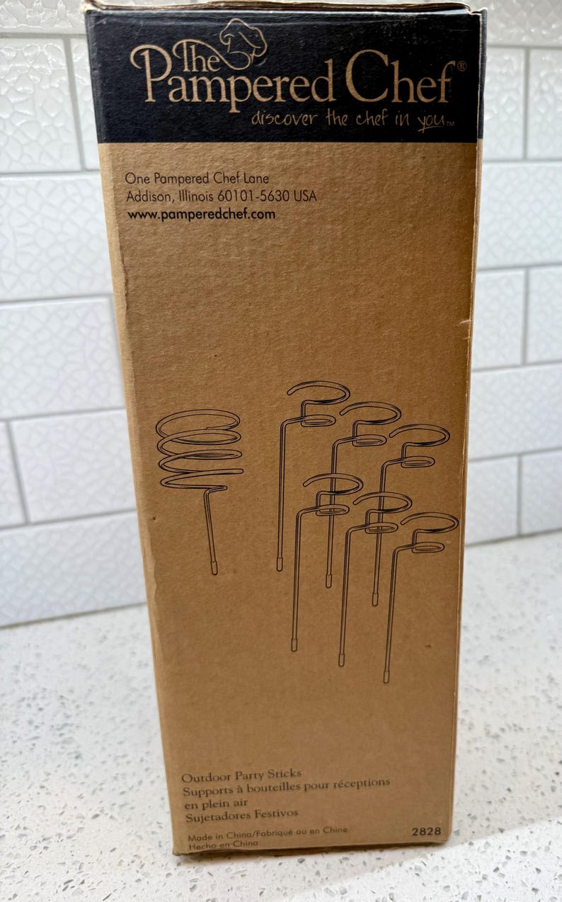 The Pampered Chef Outdoor Party Stick Drink Holder - Original Box 7 ...