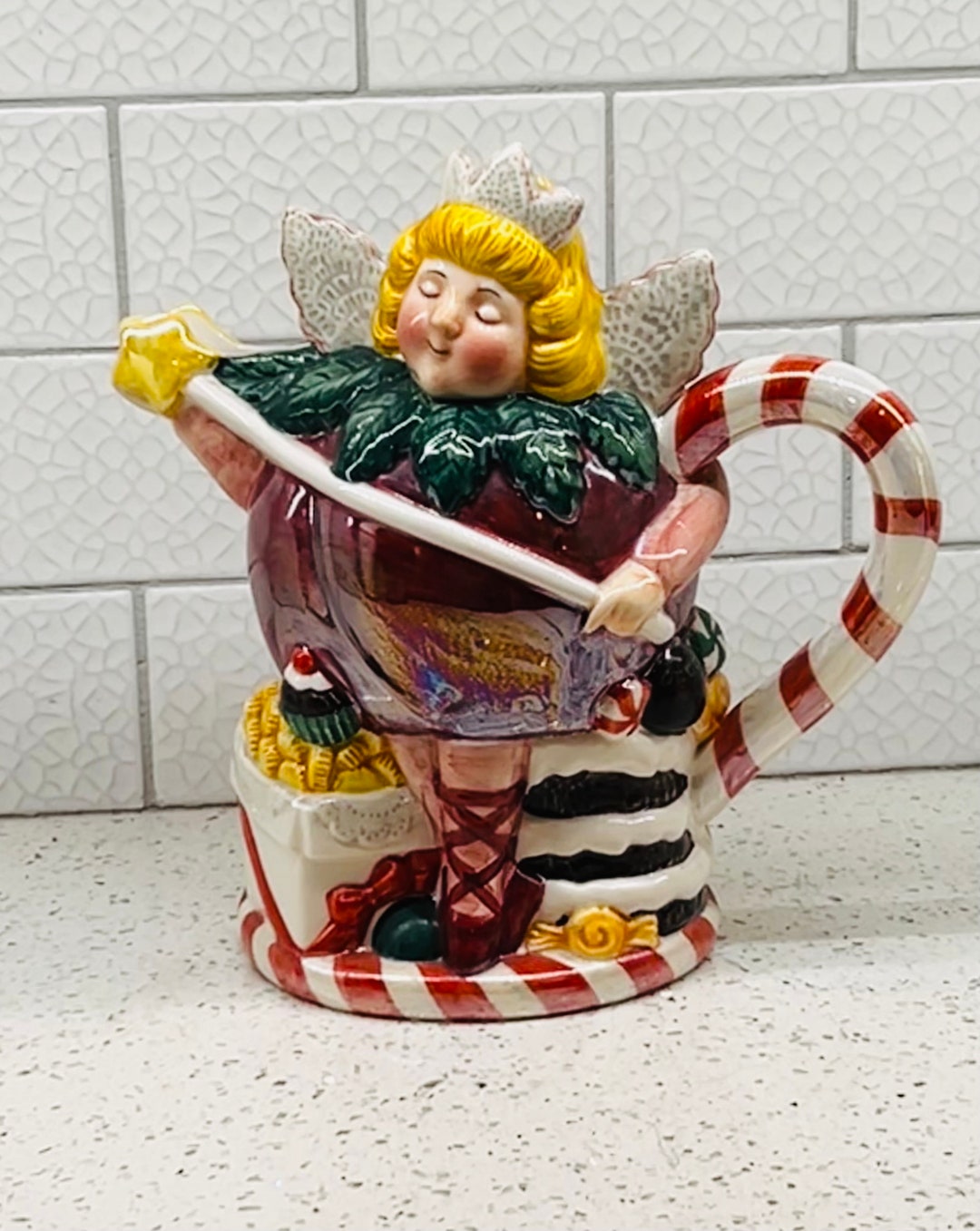 Vintage Dept 56 Sugar Plum Fairy Pitcher: Hand-painted Ceramic - Etsy