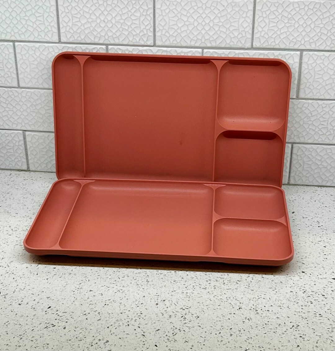 Vintage Tupperware Pink Colored Dinner Trays 1535-6 Set of - Etsy