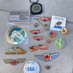 Aviation Airplane Pilot Vintage Lot Pins Wings American Flag Buttons - Etsy