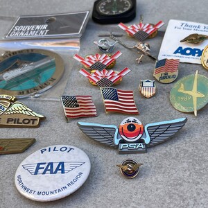 Aviation Airplane Pilot Vintage Lot Pins Wings American Flag Buttons - Etsy