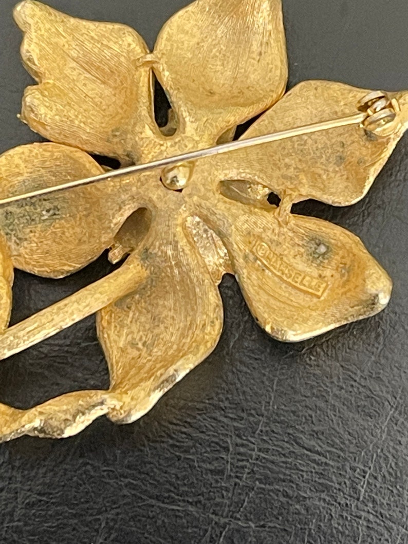 Mamselle Gold Flower Rhinestone Vintage Brooch - Etsy