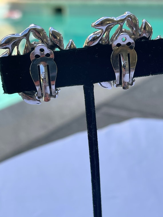 Bogoff Rhinestone Vintage Clip On Earrings - Gem