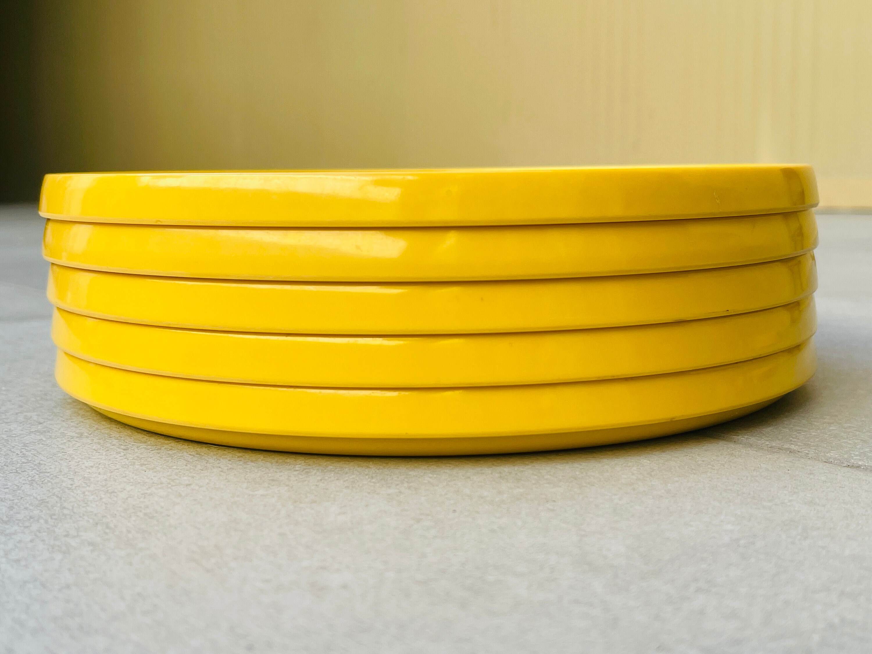 MCM Yellow Melamine Stacking Dinner Plates by Oblique 5 - Etsy