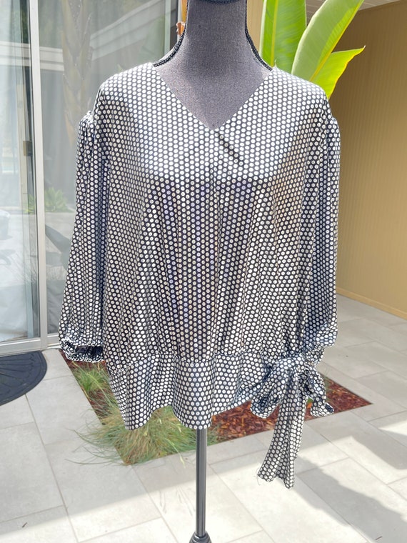Silver Lame Liquid Metal 80s Vintage Metallic Blouse … - Gem