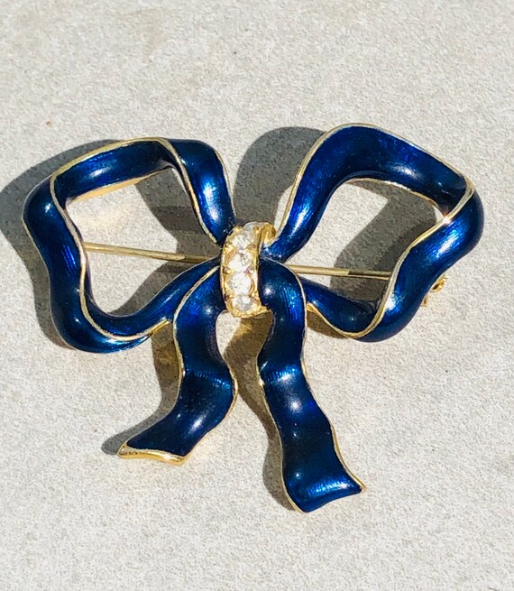 Blue rhinestone & enameled - Gem