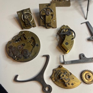 Clock Movements Mechanisms Escapements Misc Parts Vintage Pocket Watch ...