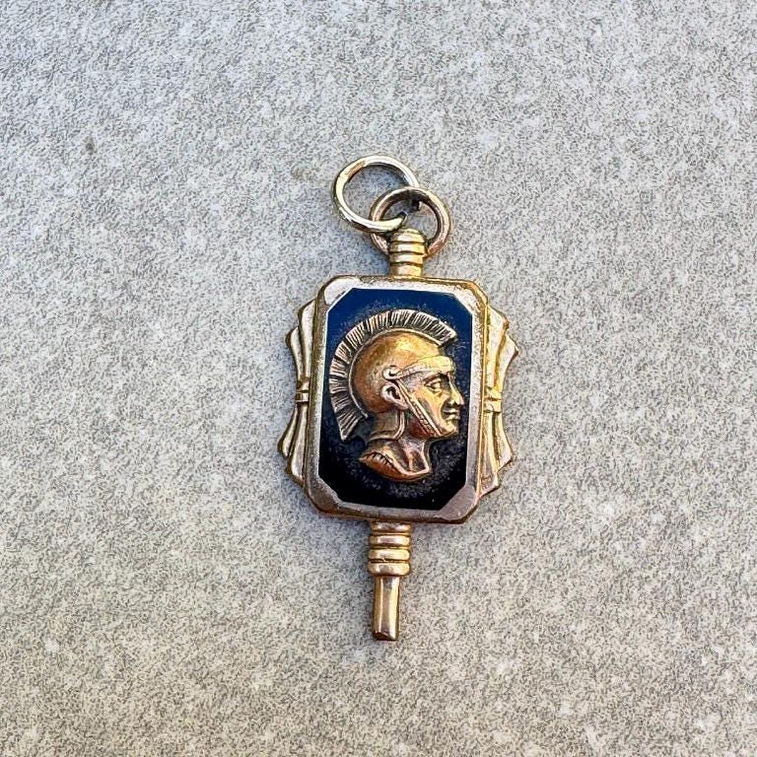 Antique 12K GF Pocket Watch Fob Spartan Warrior by Robbins Co. Gold ...
