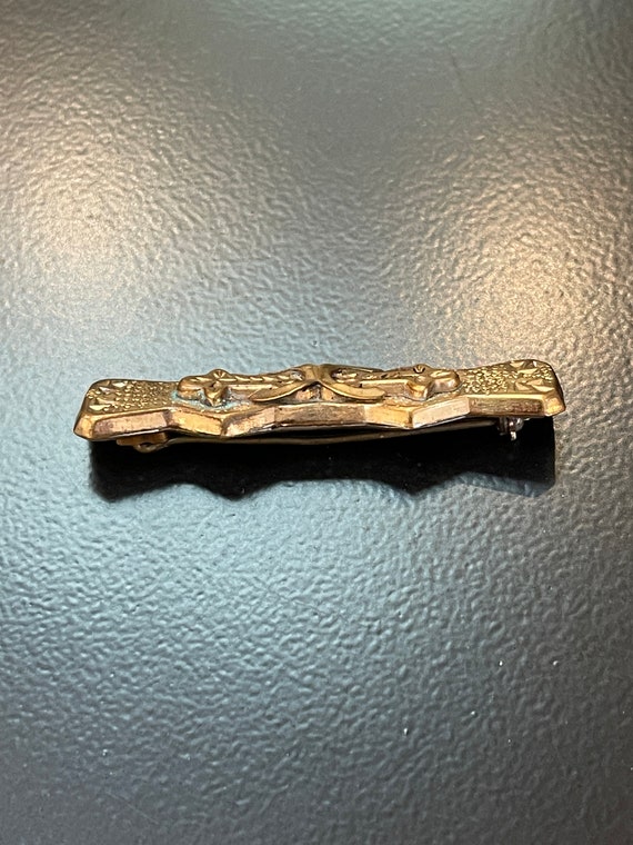 Victorian Gold Bar Pin Antique Brooch - Gem