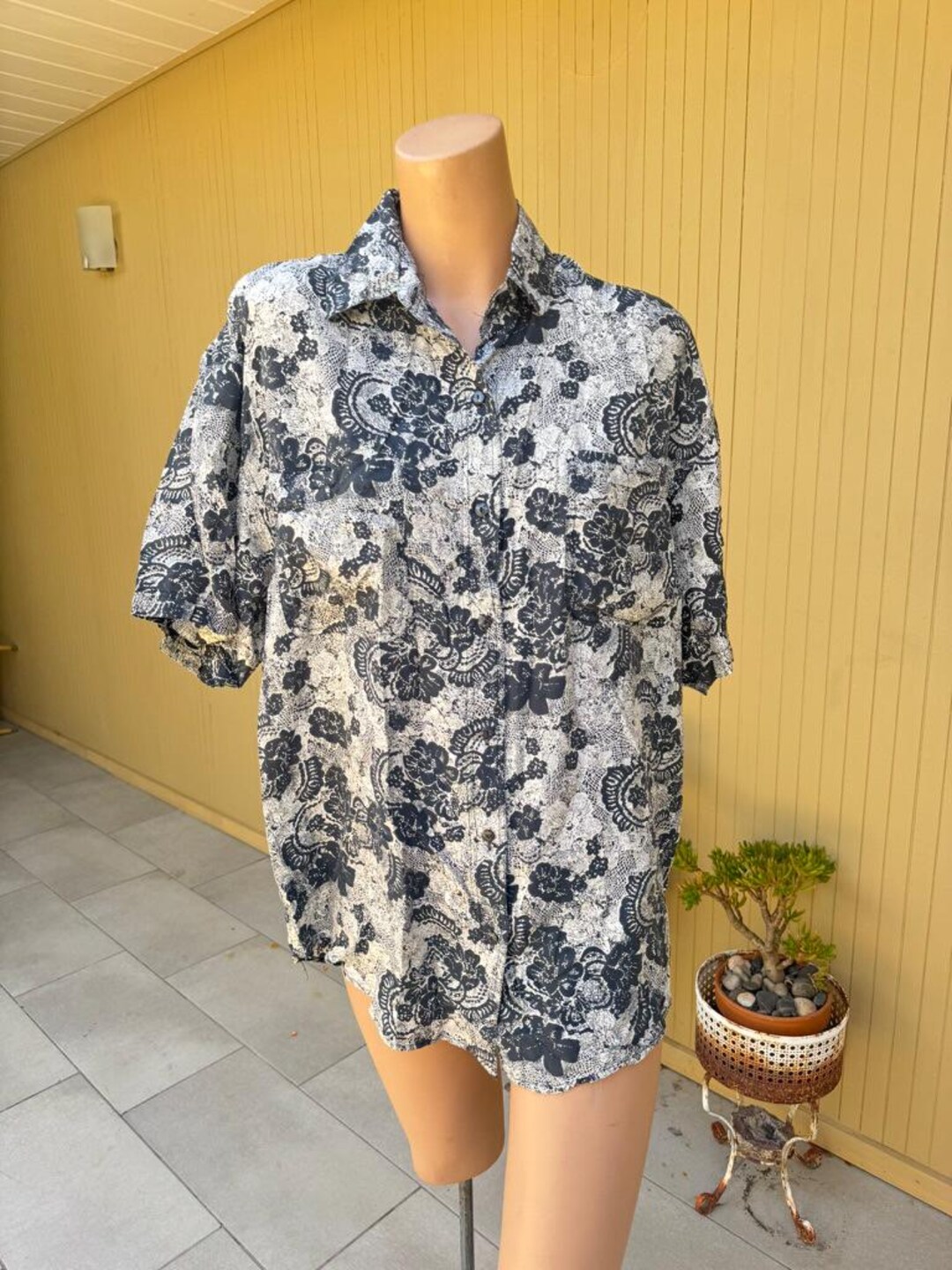 Vintage SILK Button up Shirt by Whistles Medium - Etsy
