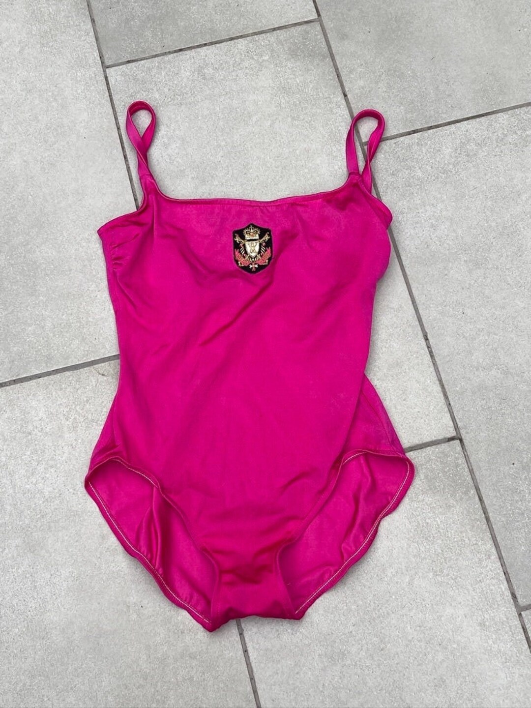 80s Pink One Piece Swimsuit Crest Patch by Sandcastle 12 - Etsy