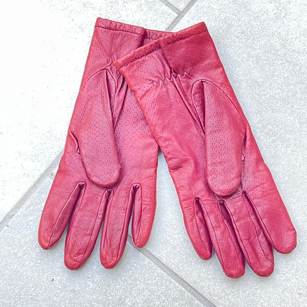 Red Leather Gloves - Etsy