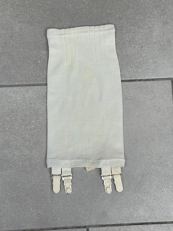 Deadstock 1950s Open Bottom Girdle w/ Metal Garters D… - Gem