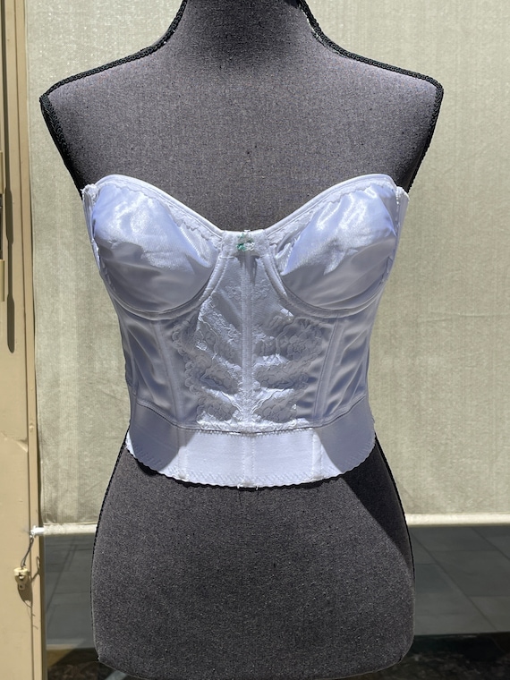 60s 70s Lady Marlene Bustier Vintage White Lace Corse… Gem