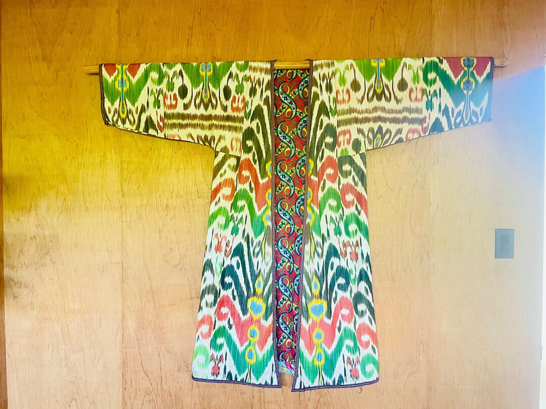 Uzbek Chapan Silk Ikat Vintage Robe Antique Jacket - Etsy