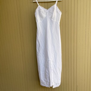 60s Lace Trim Front Slit White Full Slip Dress Wonder Maid Size 34 - Etsy
