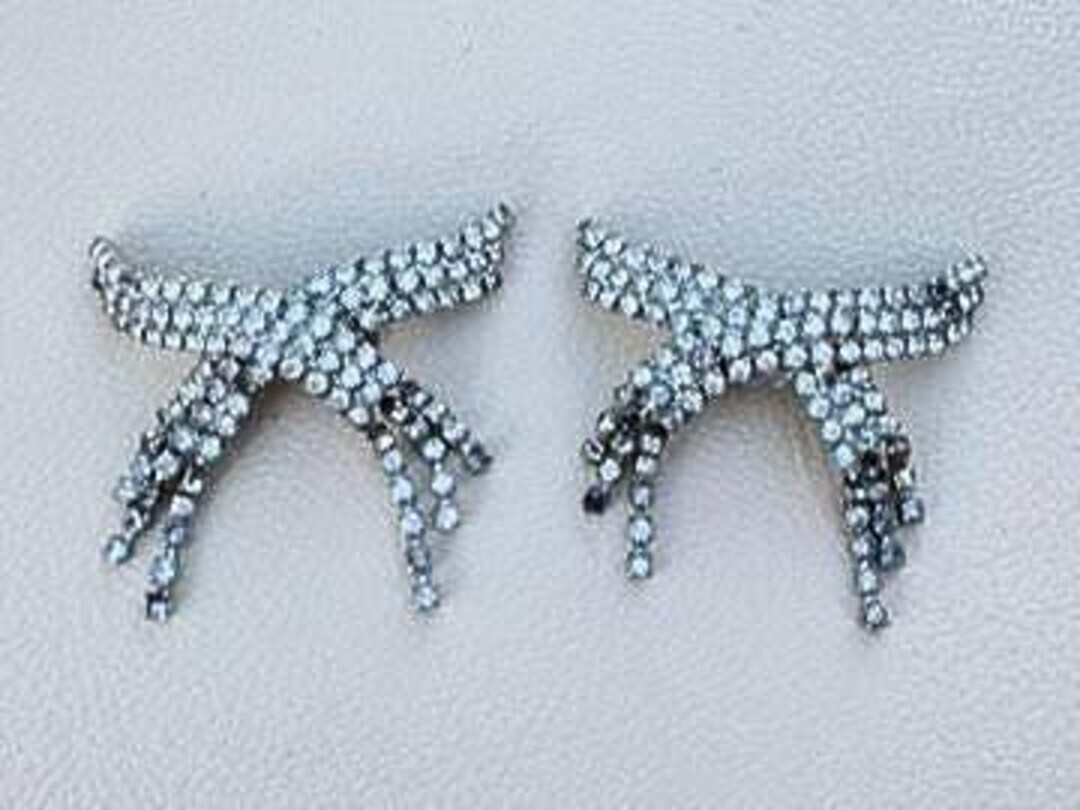 MUSI Rhinestone Shoe Clips Fringe Bows - Etsy