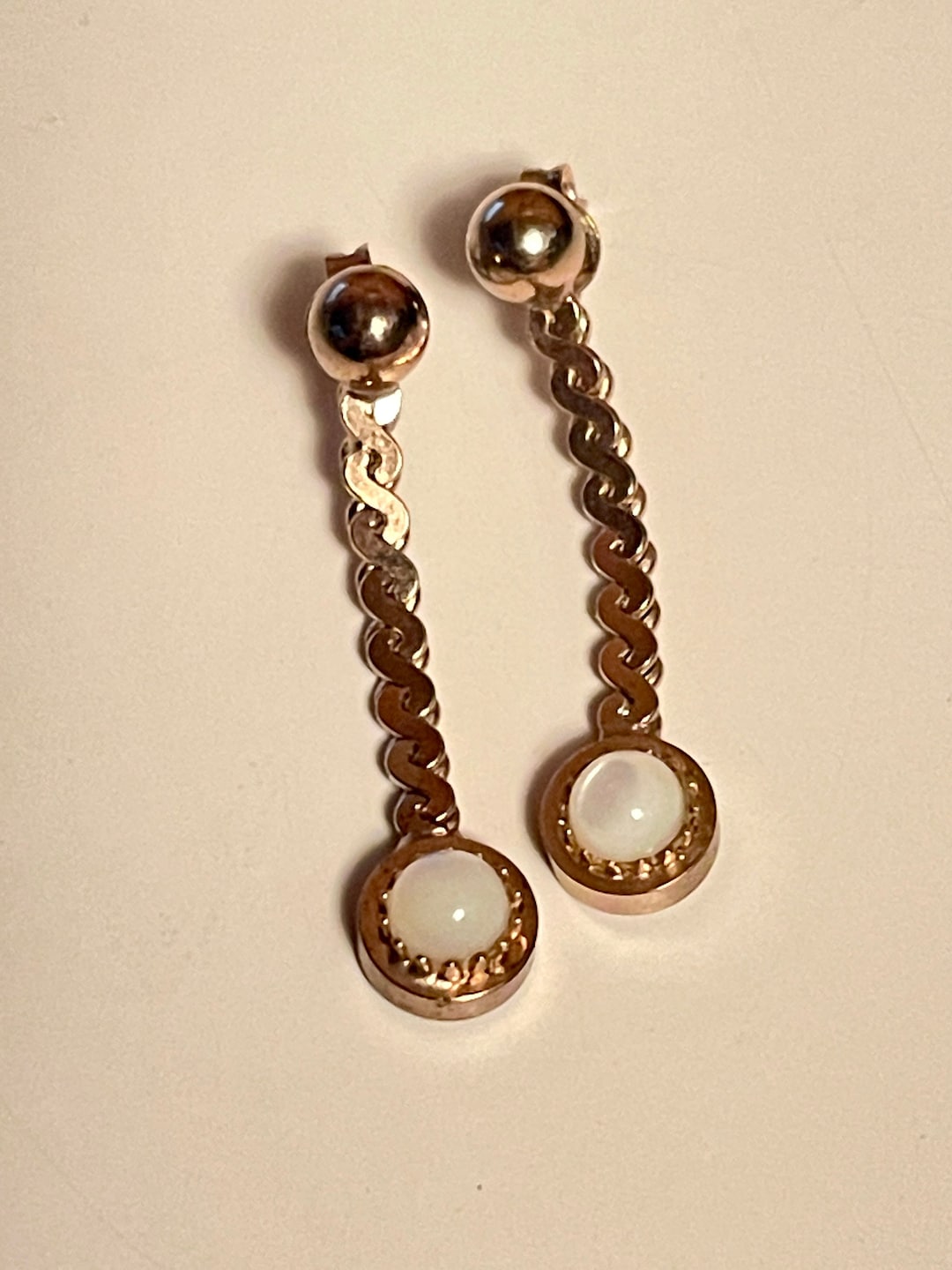 Gold Kette Drop Perle Ohrringe MOP Cabochon Anhänger baumeln Ohrringe ...