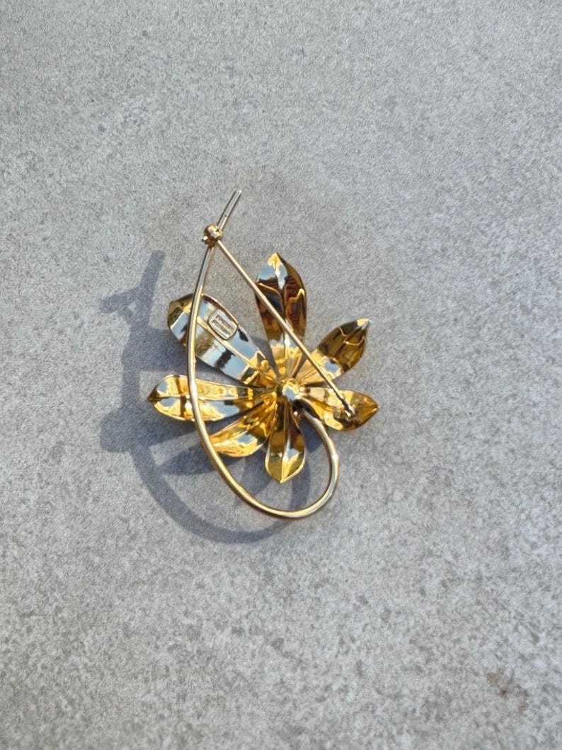Gold Over Sterling Silver Vintage Forstner Flower Brooch - Etsy