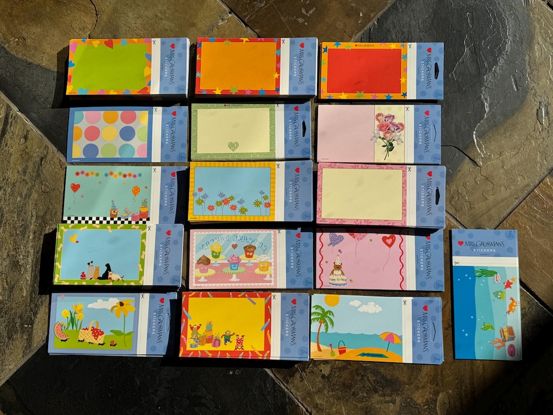 Mrs. Grossman’s Postcards YOU CHOOSE Ready to Decorate W/ Stickers Kids ...