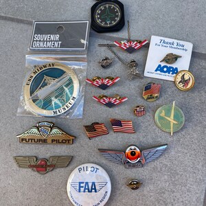 Aviation Airplane Pilot Vintage Lot Pins Wings American Flag Buttons - Etsy