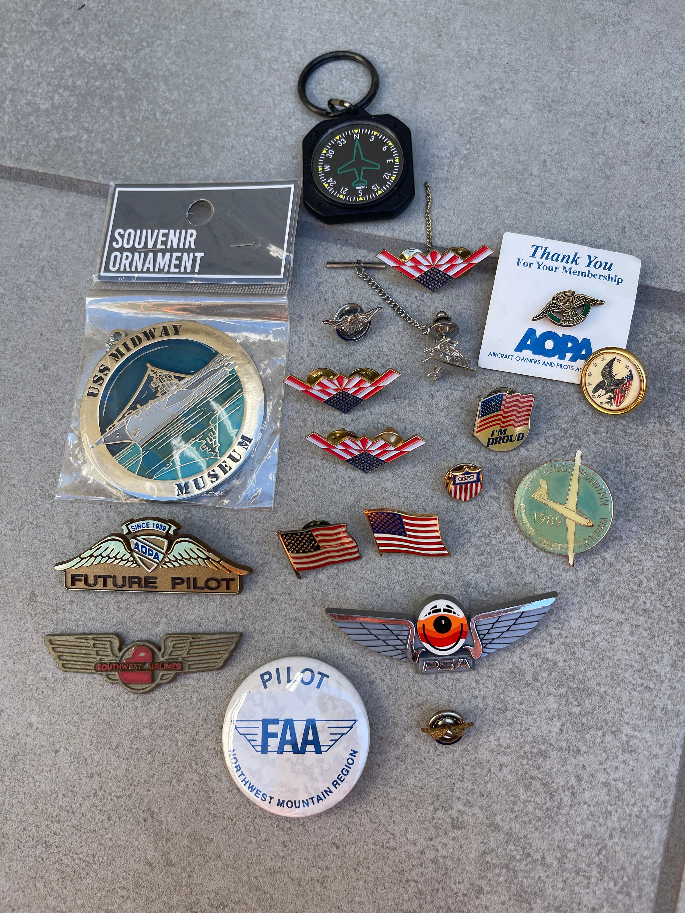 Aviation Airplane Pilot Vintage Lot Pins Wings American Flag - Etsy