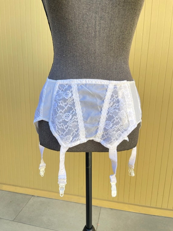 50's Garter Belt White Lace Vintage Shapewear Lingerie - Gem