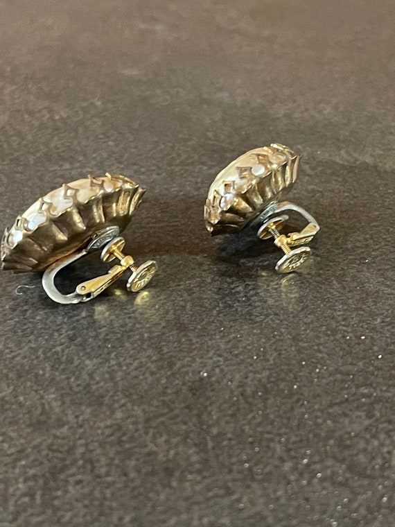 Signed Miriam Haskell Baroque Pearl Earrings - Gem