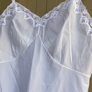 60s Lace Trim Front Slit White Full Slip Dress Wonder Maid Size 34 - Etsy