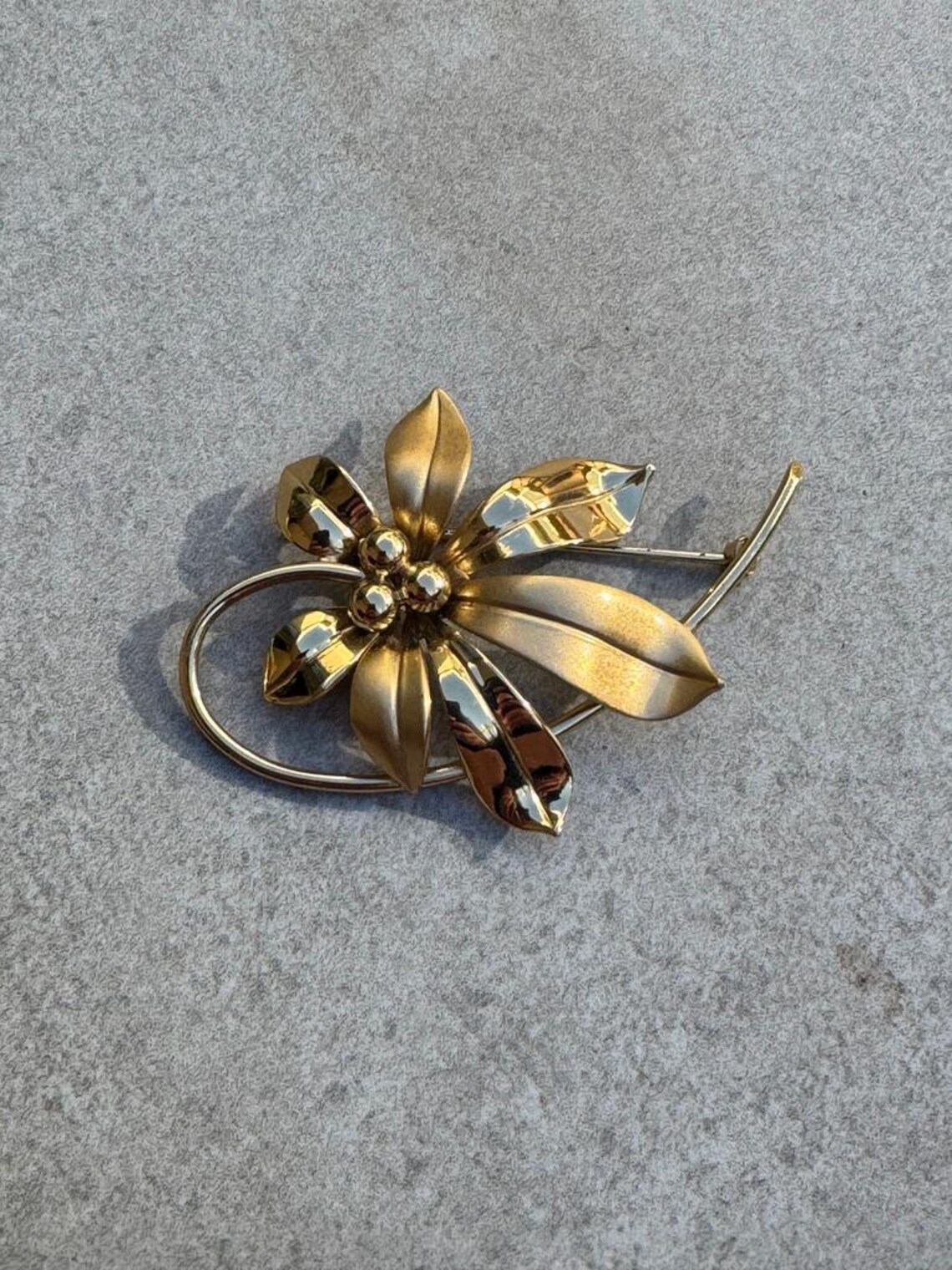 Gold Over Sterling Silver Vintage Forstner Flower Brooch - Etsy