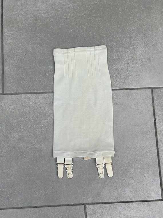 Deadstock 1950s Open Bottom Girdle w/ Metal Garters D… - Gem