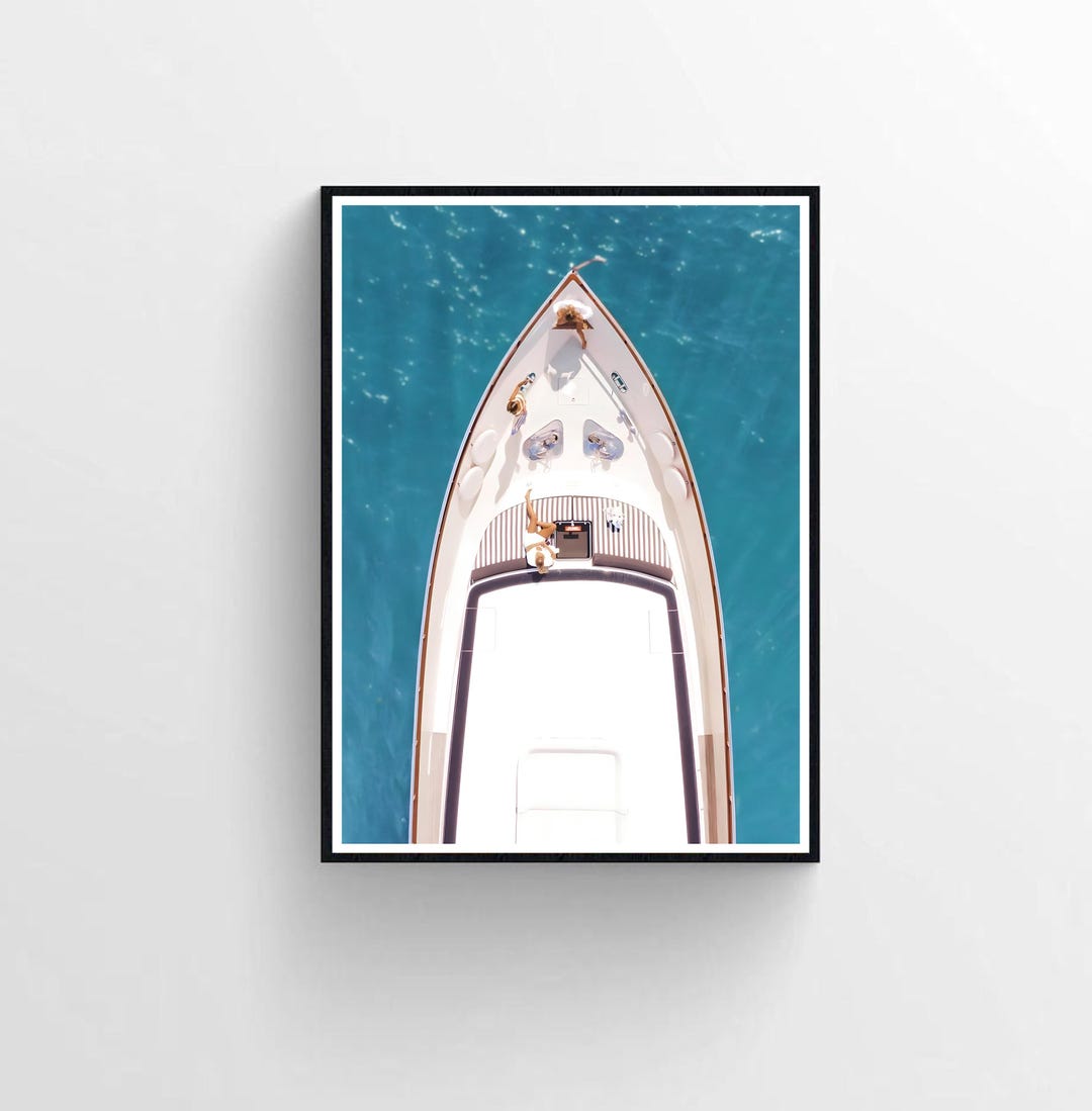 Luxury Yacht Poster, Sailing in Summer Poster, Boat Art, Photography ...