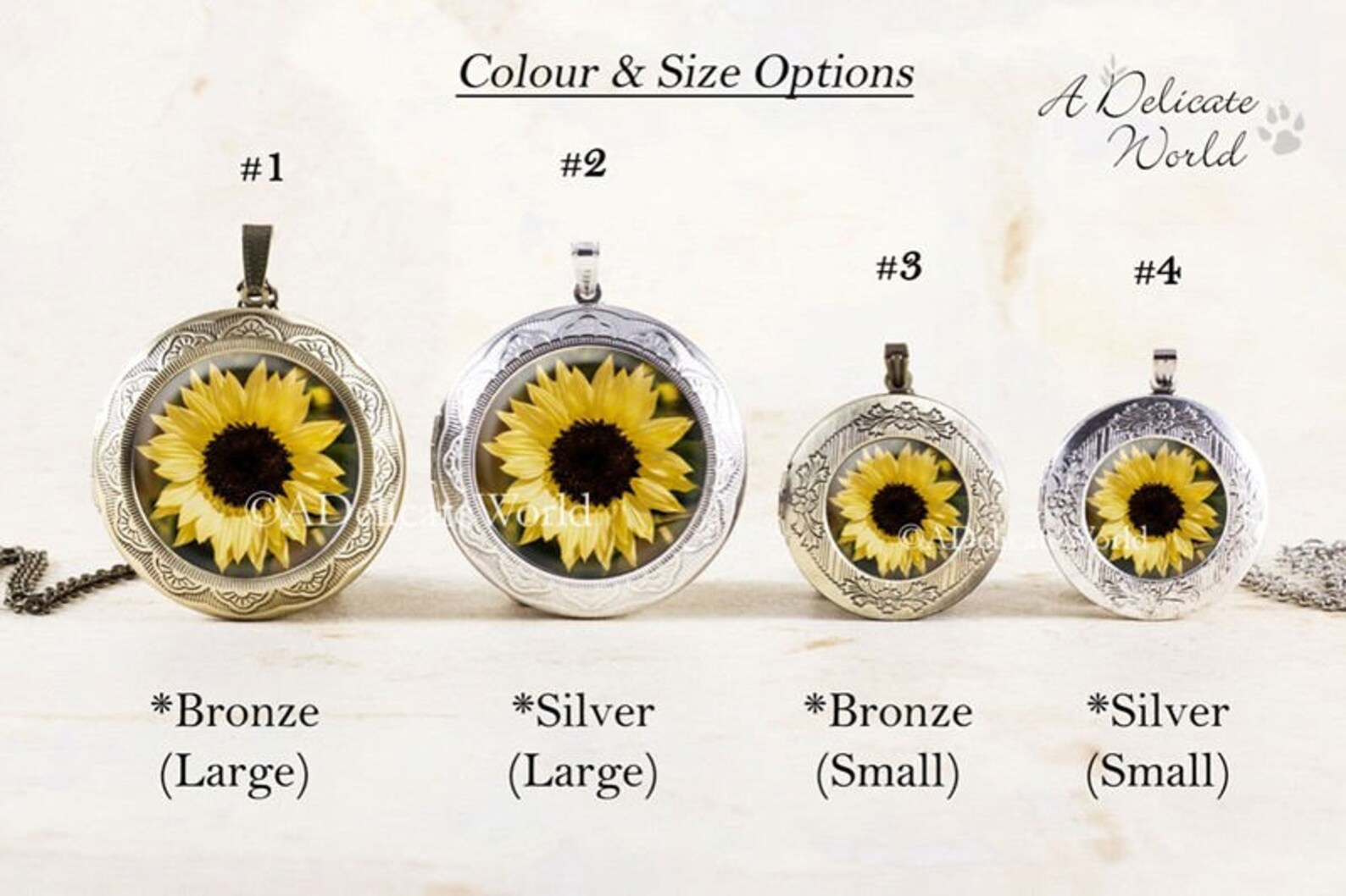 Sunflower Locket, Yellow Flower Photo Locket, Summer Flower Jewelry ...