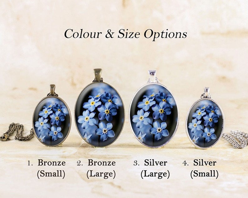Silver Forget-me-not Necklace Remembrance Pendant Grief and - Etsy