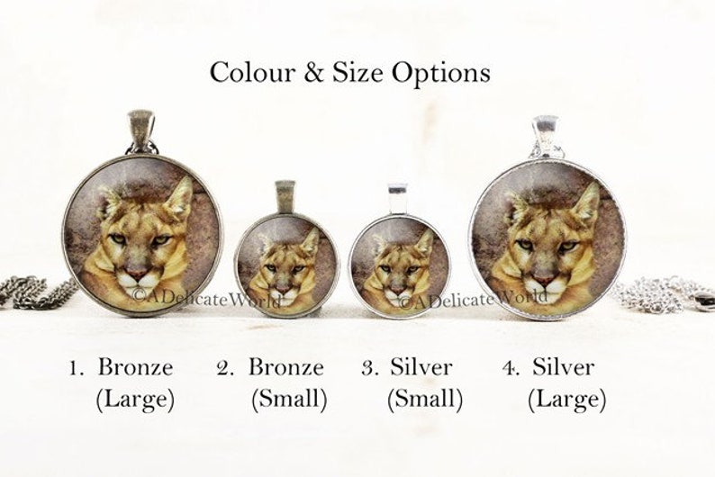 Cougar Necklace, Mountain Lion Jewelry, Puma Pendant, Wildlife ...