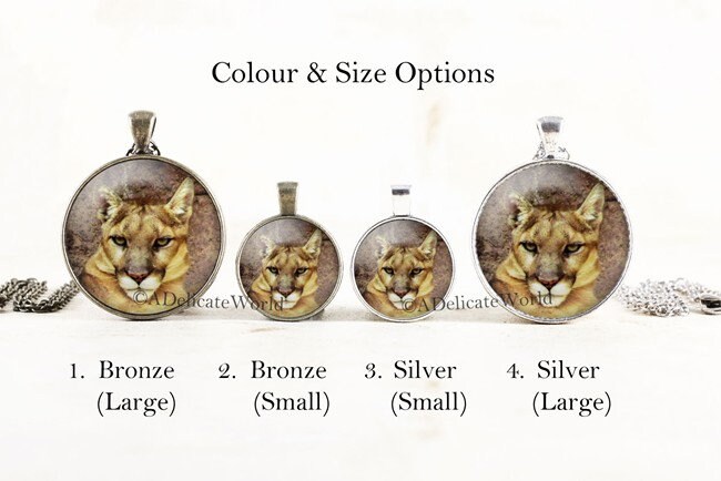 Cougar Necklace, Mountain Lion Jewelry, Puma Pendant, Wildlife ...
