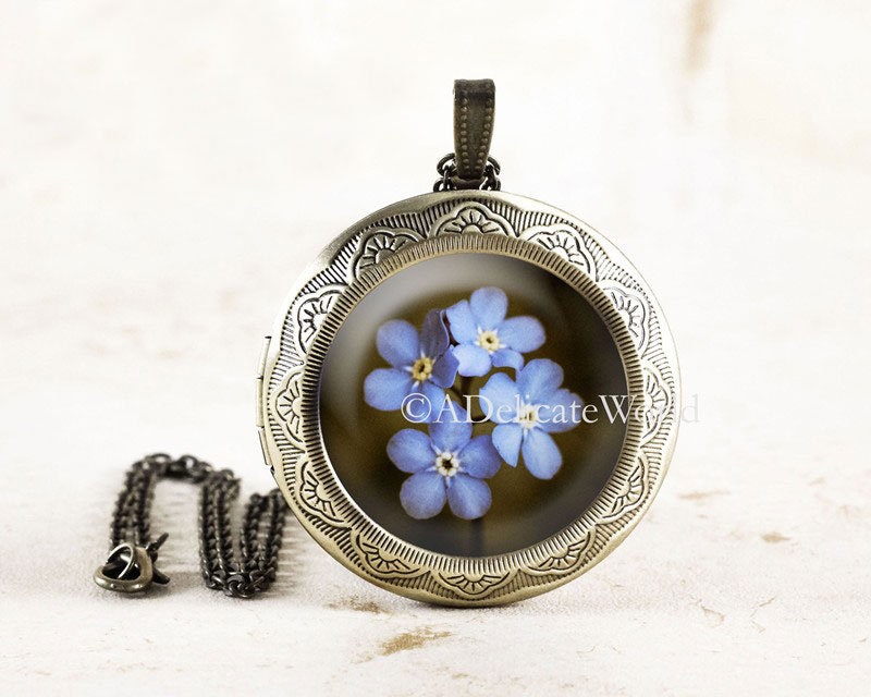 Forget Me Not Locket Silver Widow Gift for Loss of a Loved - Etsy