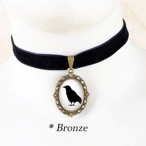 Gothic Crow Choker - Black Velvet Choker, Raven Crow Jewelry, Gothic ...