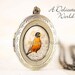 Robin Locket - Red Robin Bird Locket, American Robin Jewelry, Bronze ...