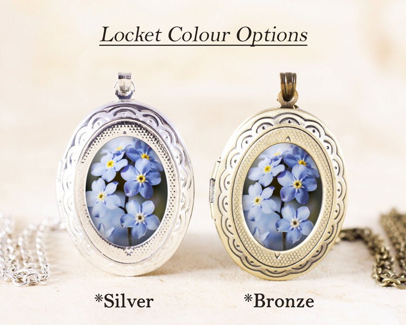 Forget-me-not Locket Spring Flower Jewelry Locket Woodland - Etsy