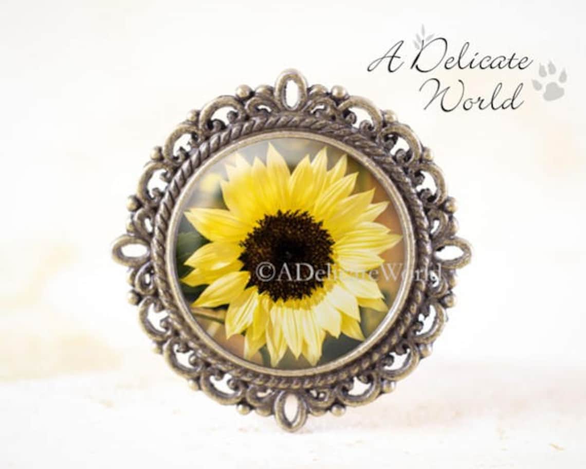Sunflower Brooch, Yellow Flower Brooch, Sun Flower Jewelry Pin, Summer ...