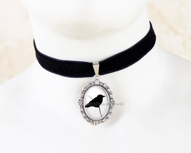 Raven Crow Choker Collar, Black Gothic Choker, Gothic Raven Choker ...