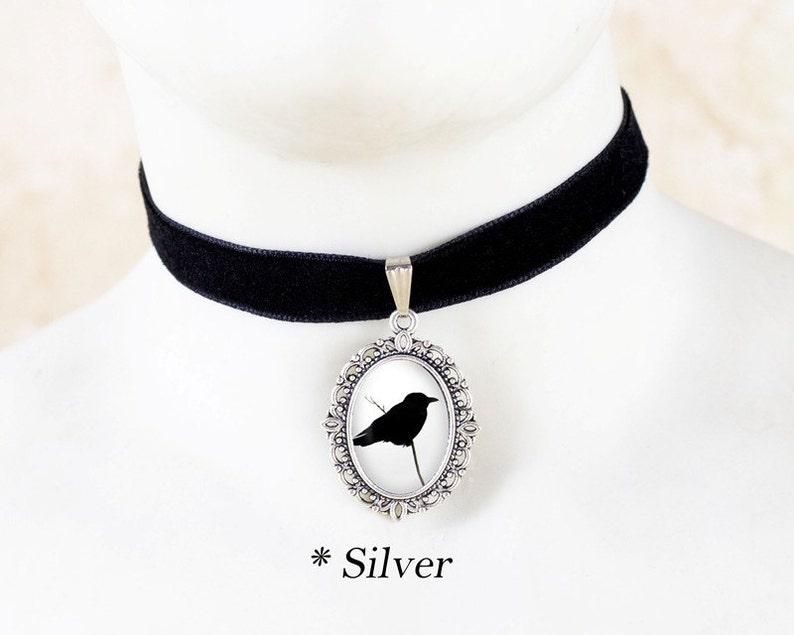 Raven Crow Choker Collar, Black Gothic Choker, Gothic Raven Choker ...