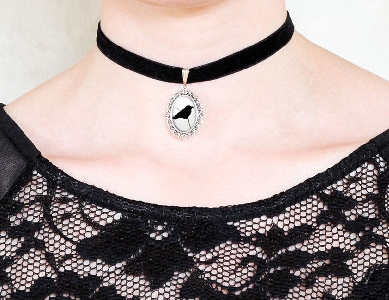 Raven Crow Choker Collar, Black Gothic Choker, Gothic Raven Choker ...