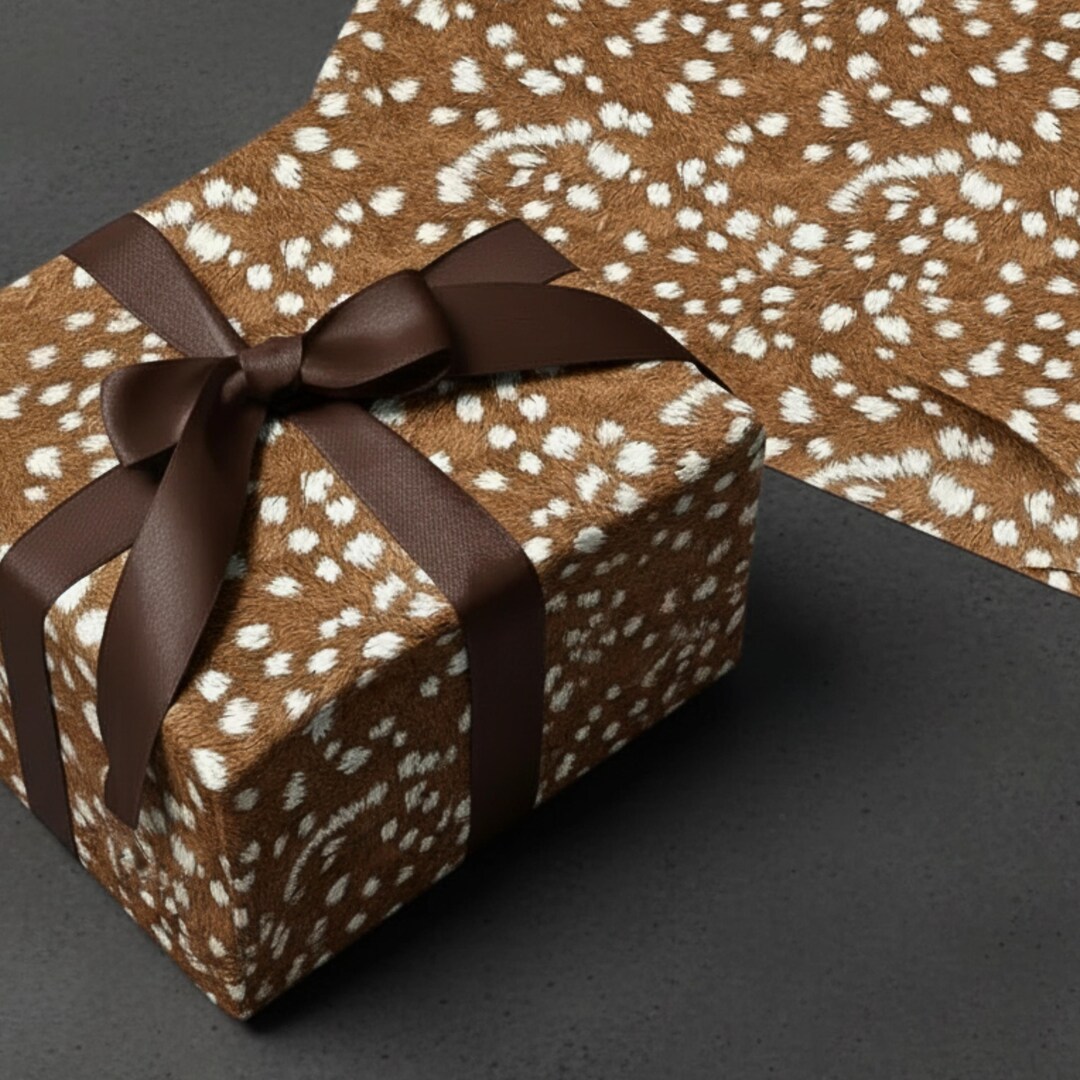 Premium Deer Wrapping Paper Roll Luxury Packaging Birthday Spotted Hide ...