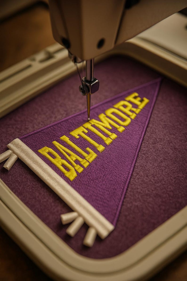 Baltimore Pennant Embroidery Design - City Sports Flag Digital File ...
