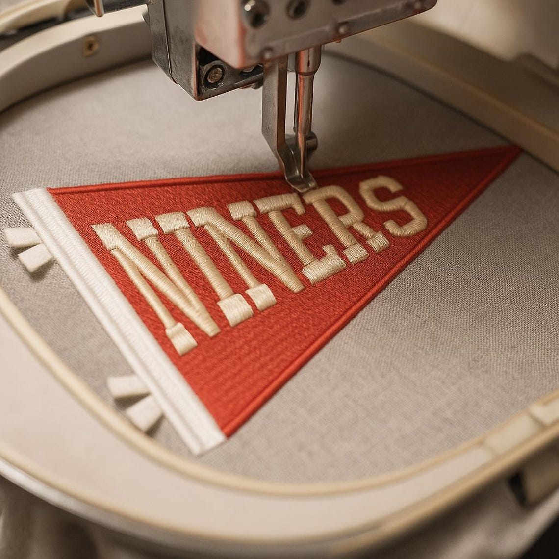 Niners Pennant Embroidery Design - Team Sports Flag Digital File - Felt ...